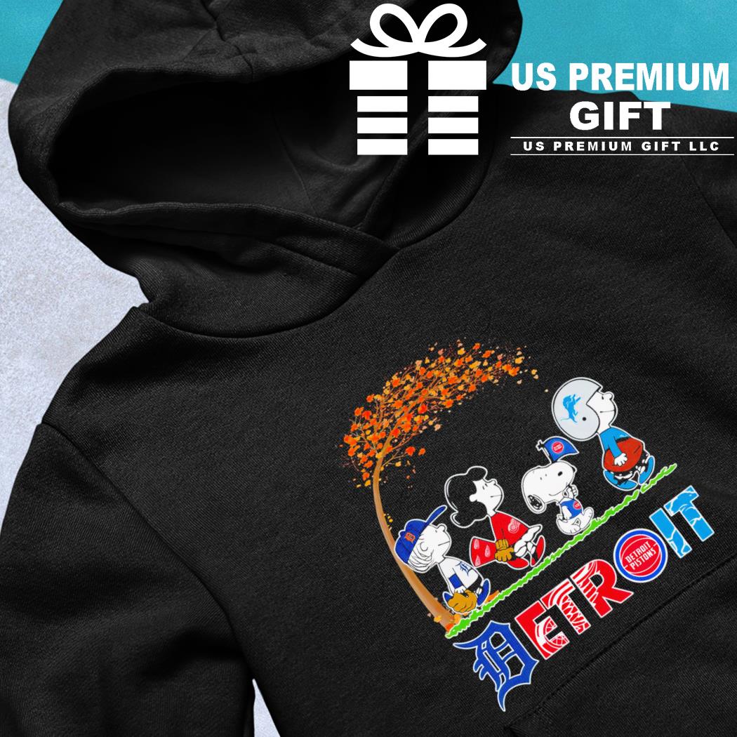 Detroit all teams sports logo Peanuts cartoon characters shirt, hoodie ...