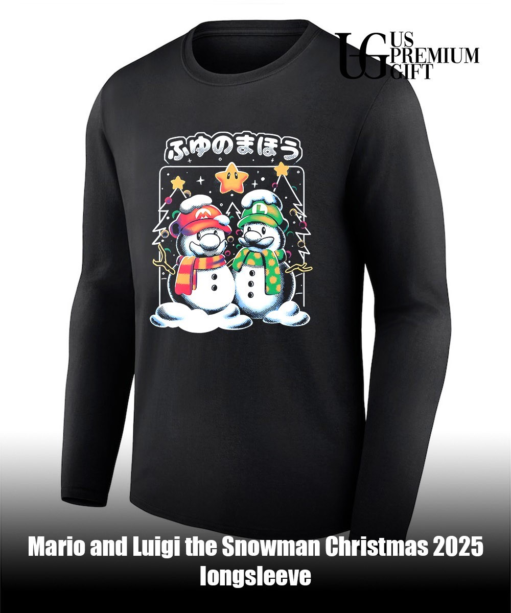 Mario and Luigi the Snowman Christmas 2025 shirt, hoodie, sweater, long ...