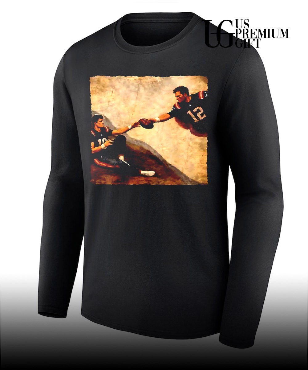 Drake Maye X Tom Brady The Creation of Adam Michelangelo shirt, hoodie ...