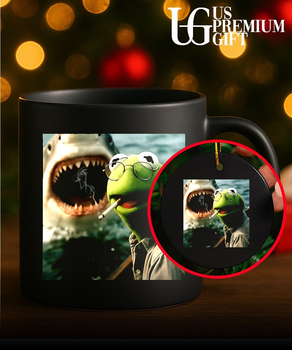 Kermit The Frog smoking Jaws Muppet meme shirt, hoodie, sweater, long ...