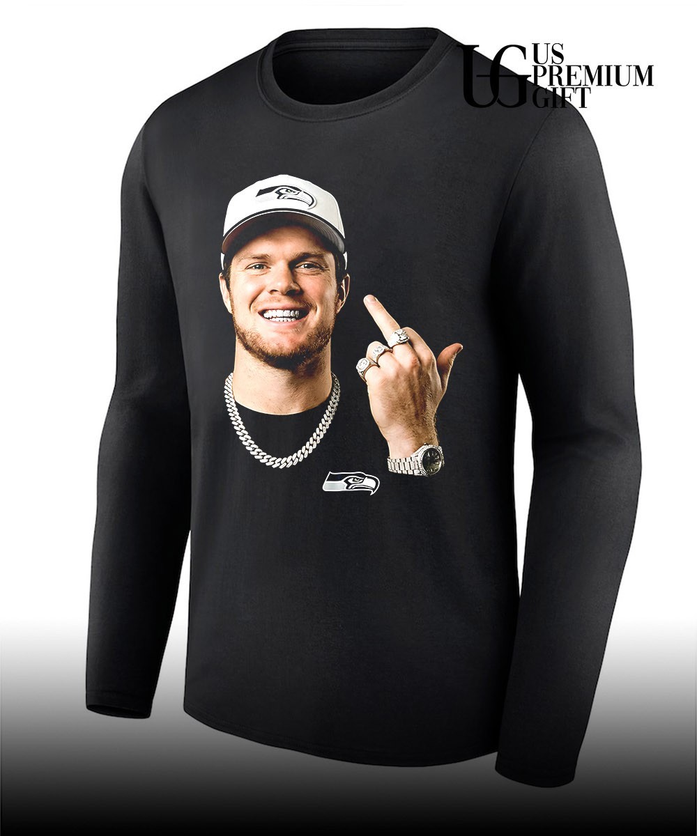 Sam Darnold middle finger Super Bowl LX Seattle Seahawks 2026 shirt ...
